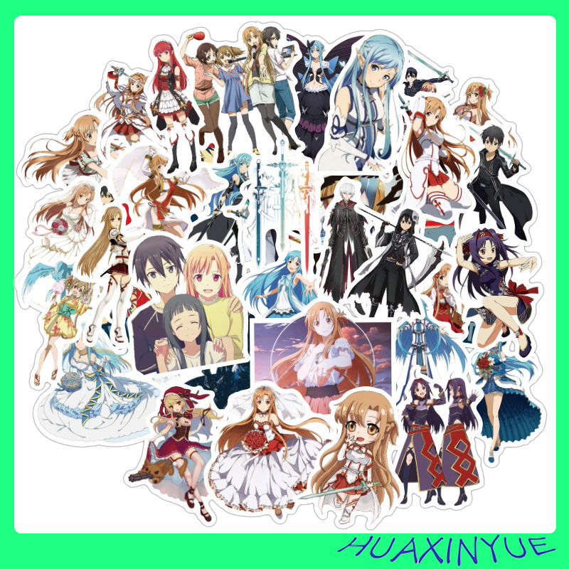 Motorcycle sticker SAO Anime gifts Asuna 50pcs Sword Art Online ...