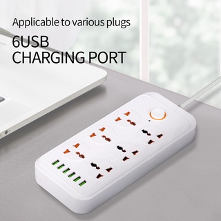 Original 3000W extension cord Power Strip Multi Plug with 6 AC Outlets ...