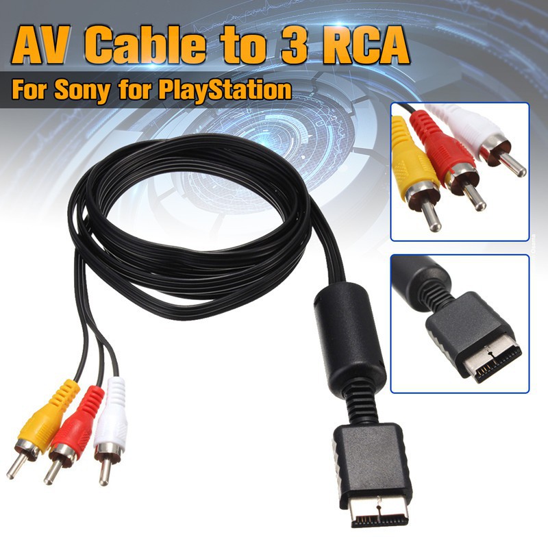 สาย AV PS1 PS2 PS3 Audio Video AV Cable Cord Wire to 3 RCA TV Lead for ...