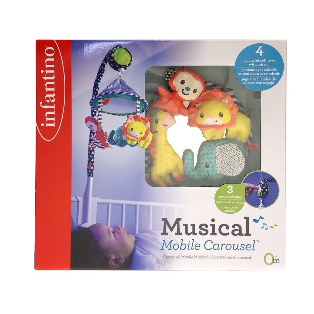 Infantino - Musical Mobile Carousel โมบายติดเตียง ม้าหมุนรูปสัตว์ต่าง ๆ ...