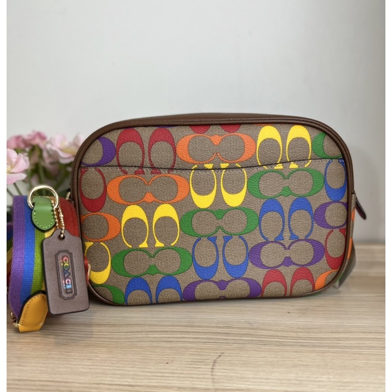 พร้อมส่ง แท้ Coach Coach Jamie Camera Bag In Rainbow Signature Canvas ...