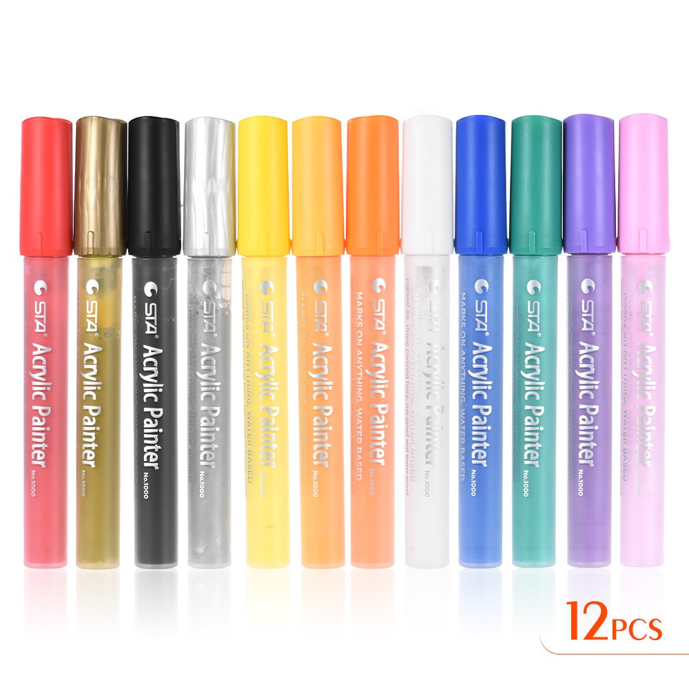 24 Colors Acrylic Painter Colorful Marker Marking Pen Highlighter ...