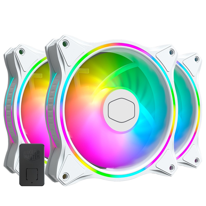 Cooler Master Mf120 Halo White 120mm Chassis Fan 3 in 1 Kits Double ...