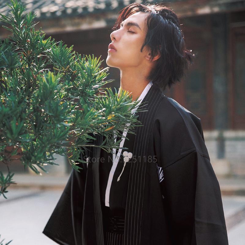 Japanese Kimono Men Formal Clothes Traditional Samurai Clothes Cardigan ...