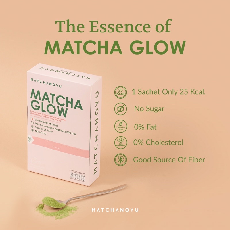 Matchanoyu Matcha Glow มัทฉะชาเขียวผสมคอลลาเจน มัทฉะญี่ปุ่น เกรดพิธีชง ...
