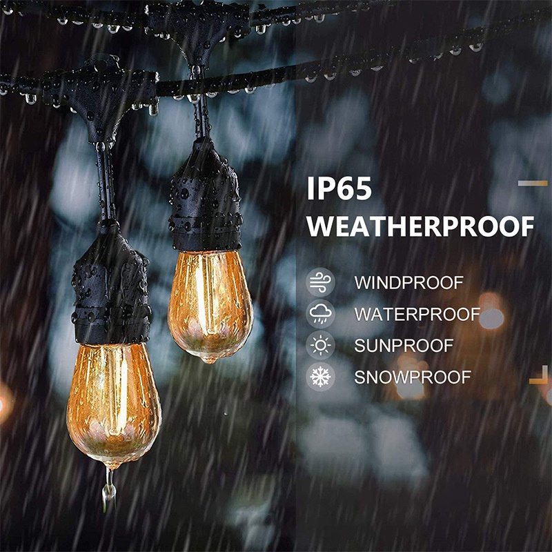 กระแสน้ำS14 LED String Lights E27 Retro Edison Filament Bulb Outdoor ...