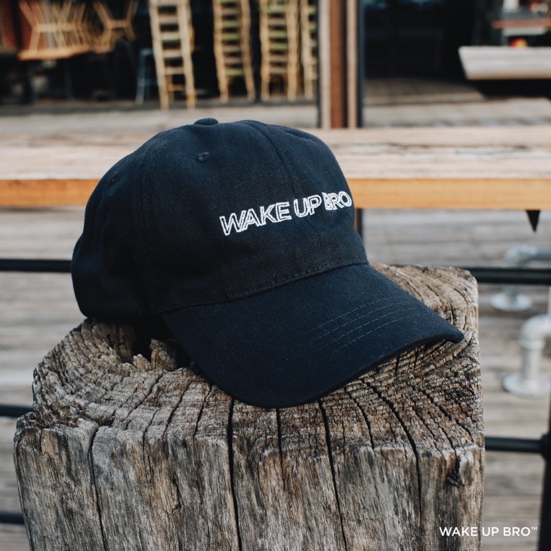 WAKE UP BRO Outline Logo Cap - wakeupbro - ThaiPick