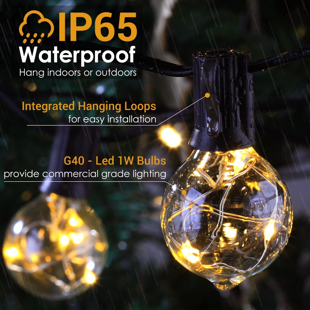 การจัดส่งที่รวดเร็วOutdoor G40 Led String Lights 7.6M 25PCS Copper wire ...