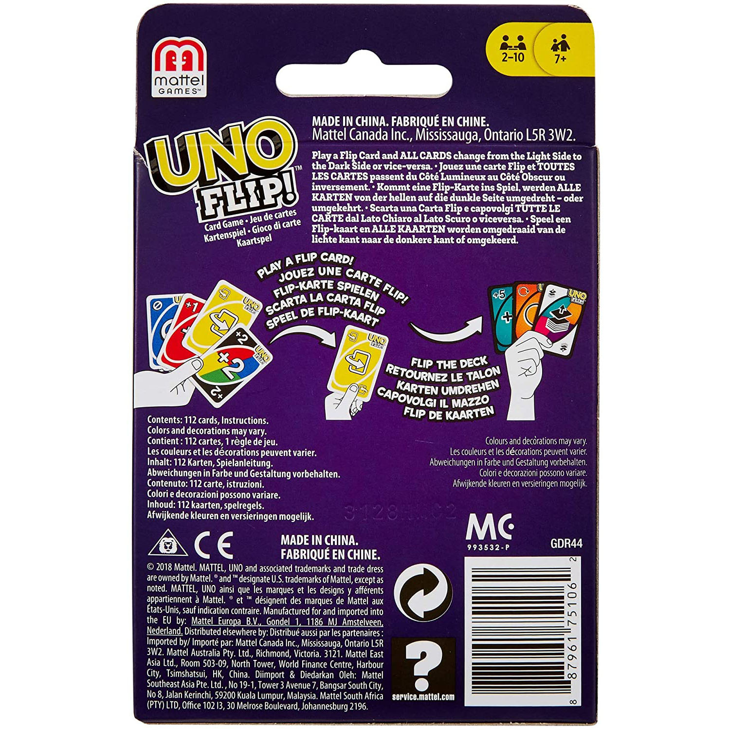 Plaese COD Mattel UNO : Flip ! Kartenspiel Fun Board Game High Fun ...