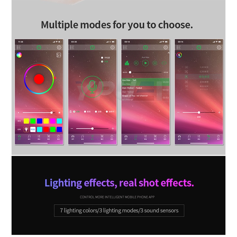 led Car Foot Ambient Light With USB Cigarette Lighter Backlight Music ...