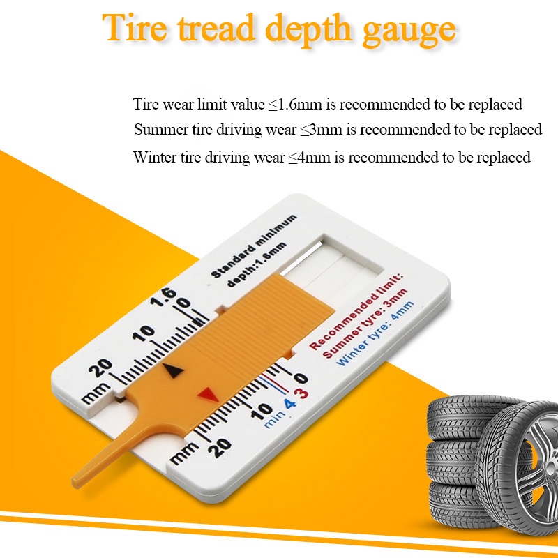 Plastic Tire Pattern Ruler 0 20 MM Vernier Depth Caliper Tire Pattern Depth Gauge Portable Car ...