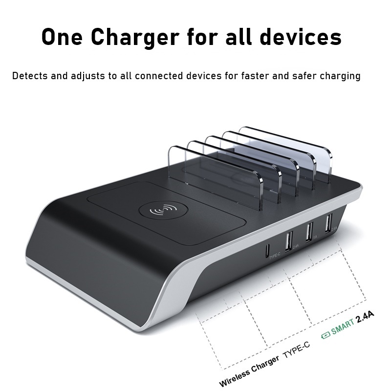 In StockTongdaytech 45W Multi 3 Port USB Wireless Charger USB C ...