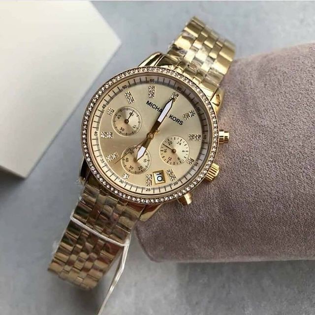 MK5698 ขนาด 36 millimeters NEW WOMENS MICHAEL KORS GOLD RUNWAY ...