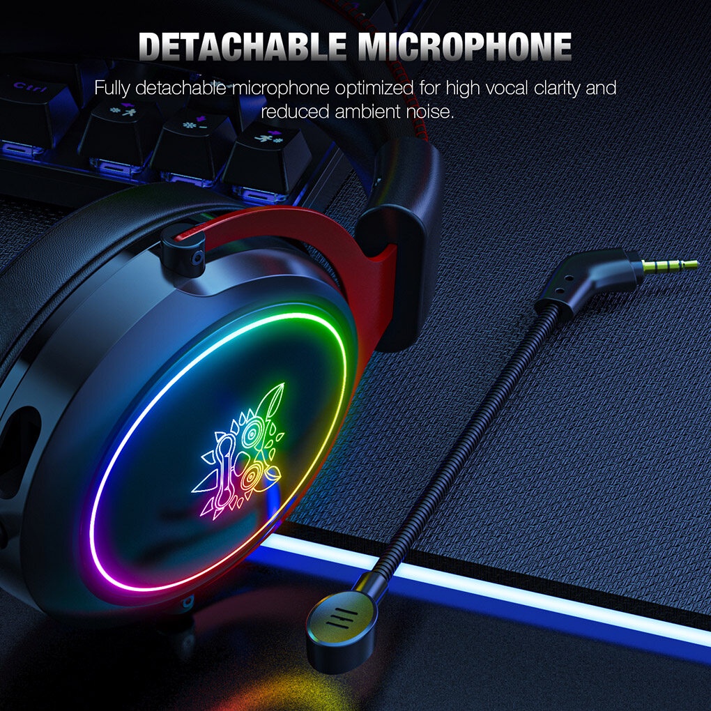 ONIKUMA X10 Cat Pink Devil Horn RGB Gaming Headset หูฟัง หูฟังมือถือ หู ...