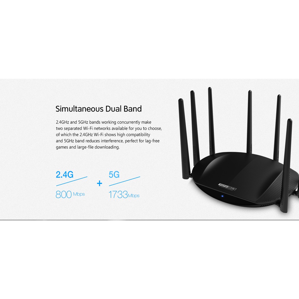 Router TOTOLINK (A7000R) Wireless AC2600 Dual Band Gigabit - active ...