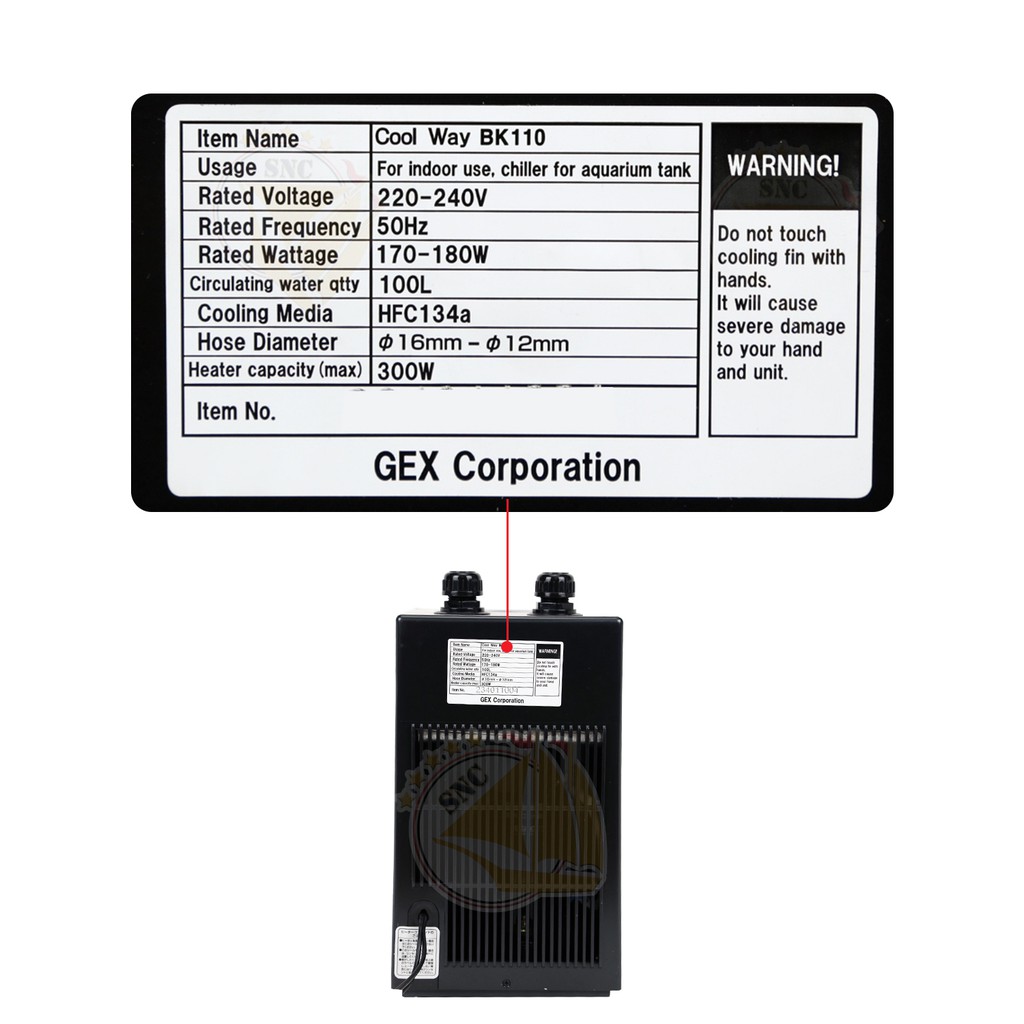 GEX Cool Way BK110 ชิลเลอร์ทำความเย็นสำหรับตู้ปลา Chiller - sncfishshop - ThaiPick