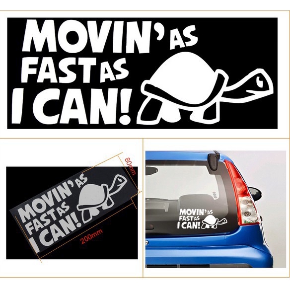 Funny MOVINAS FAST AS I CAN Pattern Car Reflective Warning Sticker ...