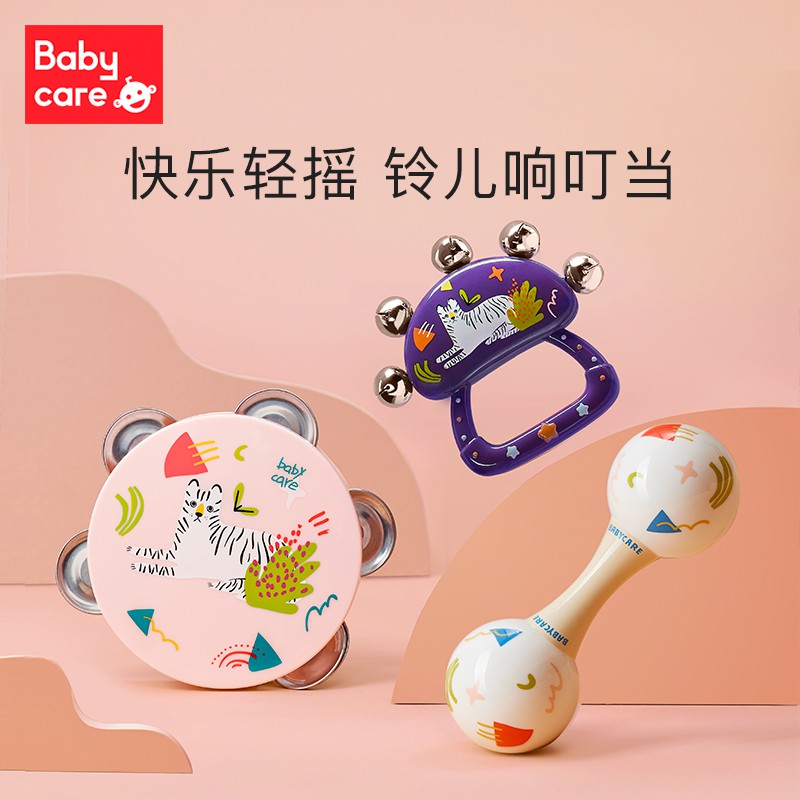 ♈♕๑babycare baby tambourine Orff rattle 3-6 เดือนเด็กอายุ 0-1 ปีปริศนา ...