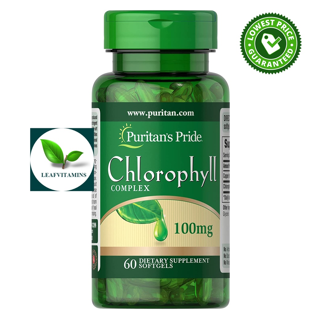 Puritan's Pride Chlorophyll Complex 100 mg / 60 Softgels | Shopee Thailand