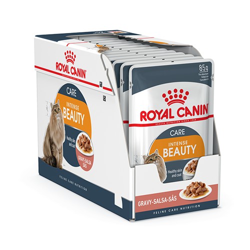 Royal Canin Gravy Intense Beauty Pouch 85 g. x 12 โรยัล คานิน อาหารแมว ...