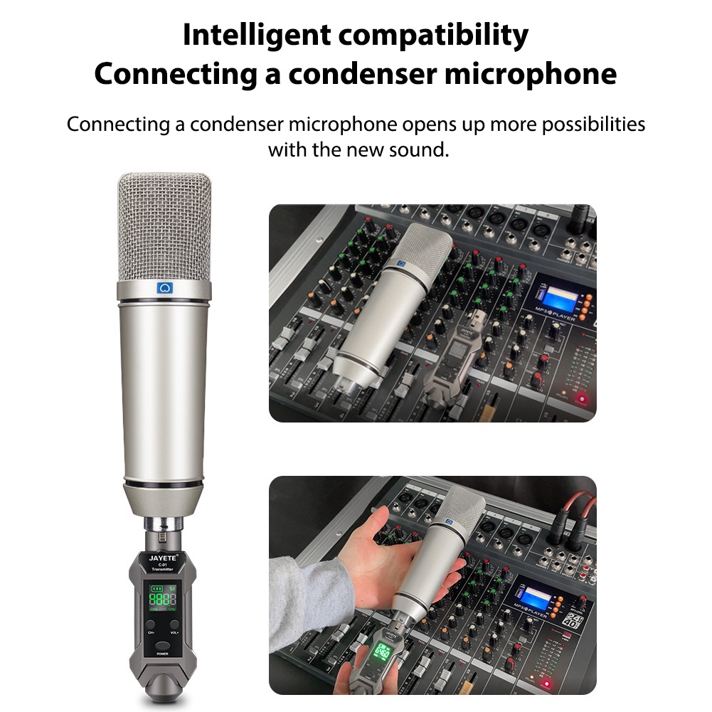 BMicrophone Wireless System Mic Wireless Transmitter Receiver for Mixer ...