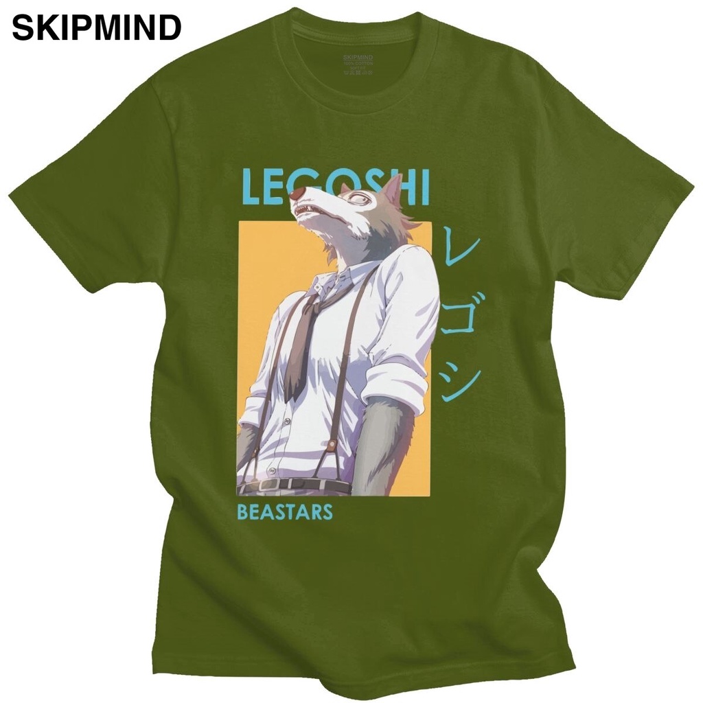 Legoshi Beastars Wolf เสื้อยืดลําลองแขนสั้นผ้าฝ้ายพิมพ์ลายอะนิเมะ ...
