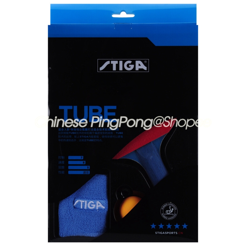 อุปกรณ์ปิงปอง：STIGA TUBE 5Star Table Tennis Racket with Rubber Stiga 5 ...