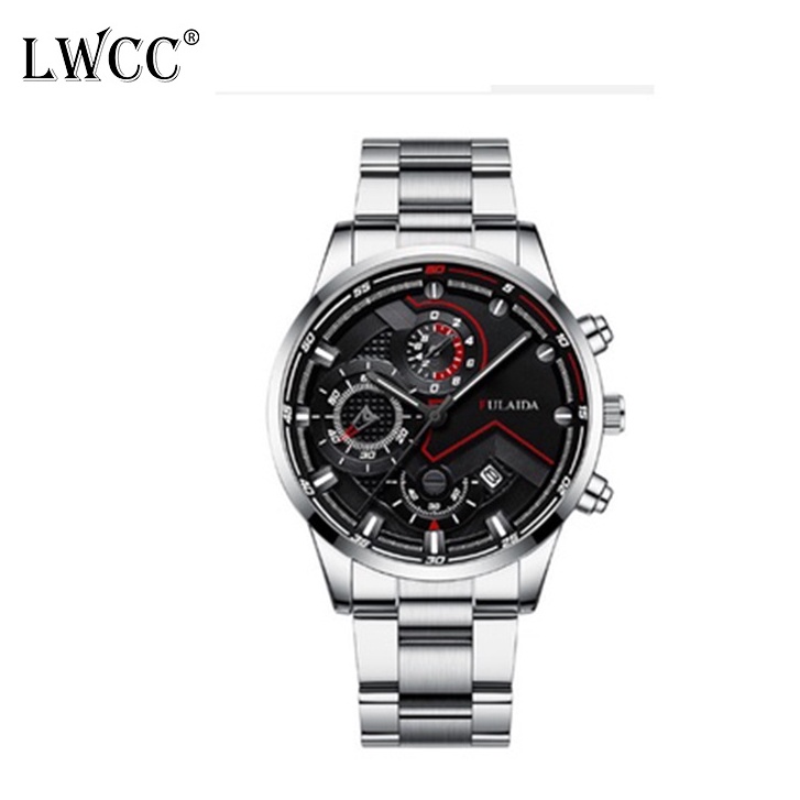 LWCC นาฬิกาข้อมือควอตซ์แฟชั่น สายแสตนเลส หน้าปัดเรืองแสง มีปฏิทิน สไตล์ ...