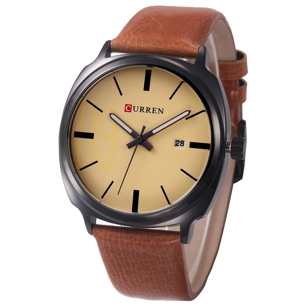 CURREN Men's Quartz Watches Men Wrist Watch Calendar Clock Waterproof ...