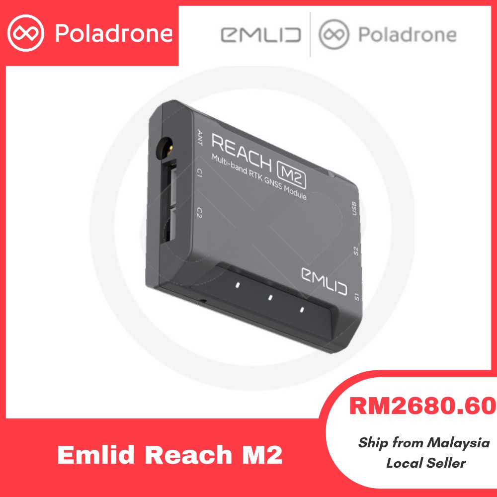 Emlid Reach M2 Multi-band RTK GNSS Modules Centimeter Precision in RTKPPK Less GCPs Poladrone ...