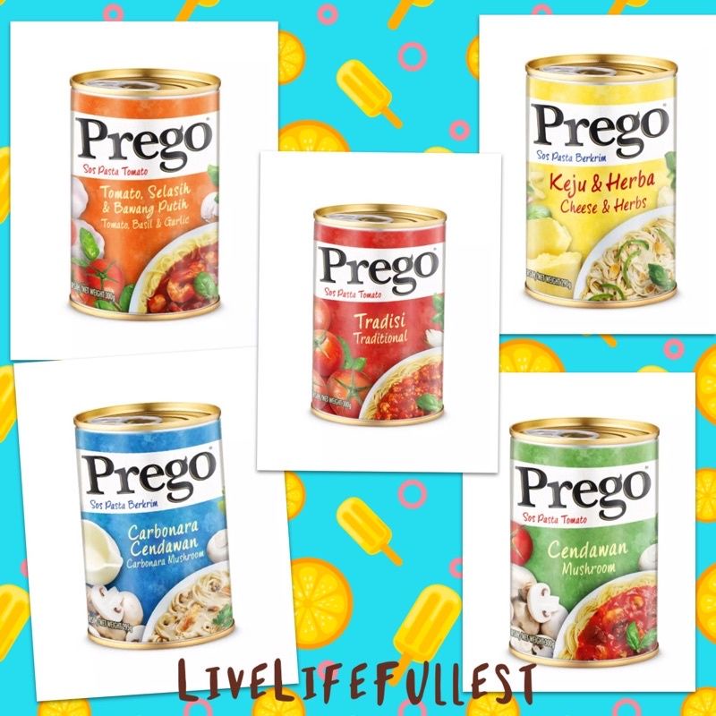 💯 พร้อมส่ง !! PREGO CHEESE & HERBS PASTA SAUCE / CARBONARA MUSHROOM ...