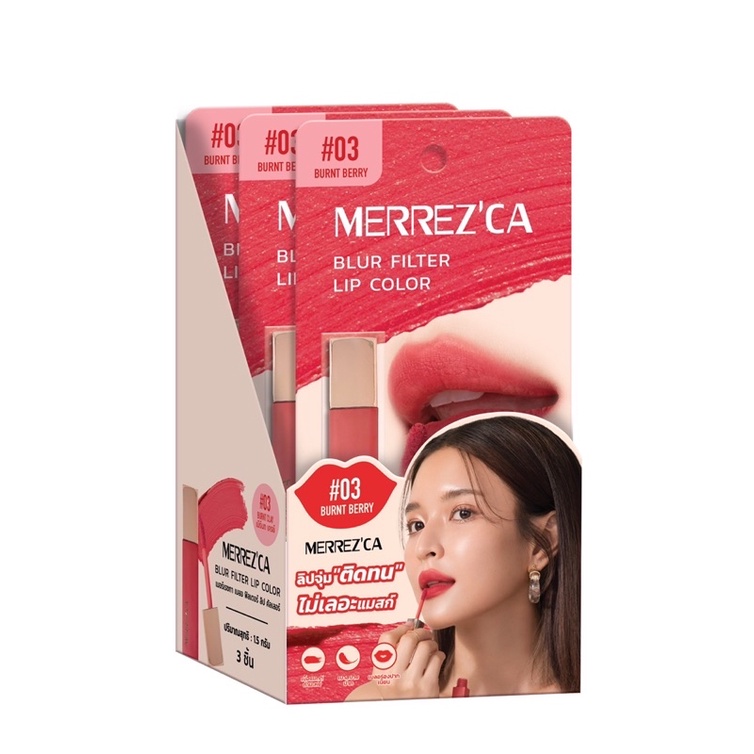 MERREZCA Blur filter lip color ลิบจุ่ม ติดทน ไม่เลอะแมส ลิบทิ้นท์ ...