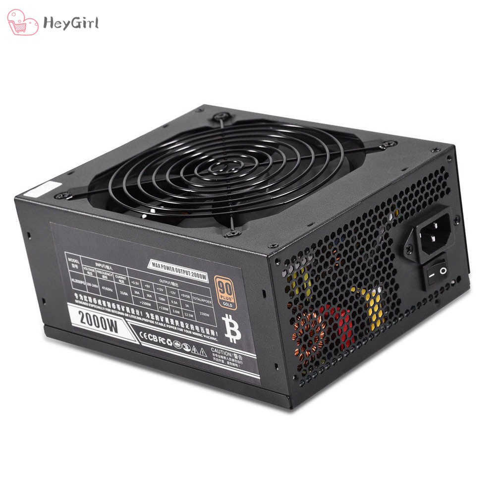 Full Modular 2000W Colorful PSU ATX Gold Mining Power Supply For BTC ...