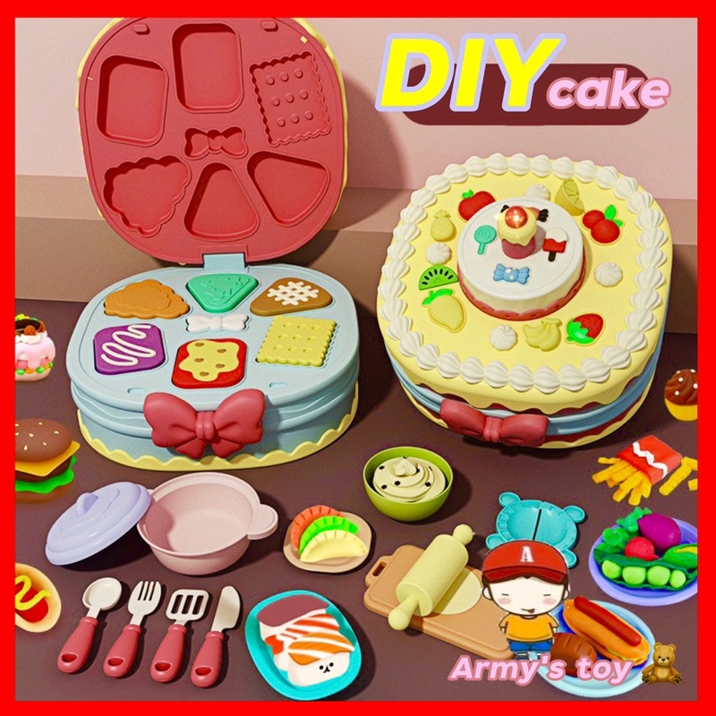 DIY HBD แฮปปี้เบิร์ดเดย์ ขนมเค้ก ของเล่นบทบาทสมมุติ เบเกอรี่ ของเล่น ...