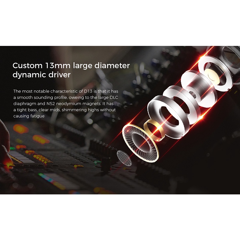 LETSHUOER D13 customize 13mm dynamic driver IEM moving coil headphones ...