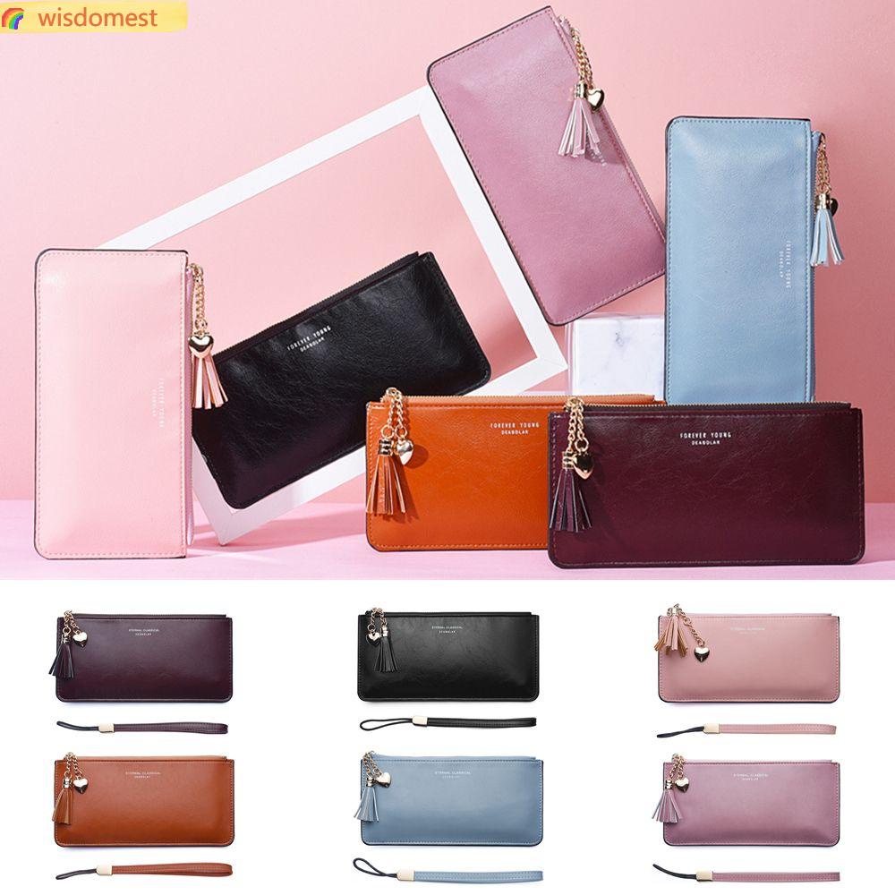 WISDOMEST Women Ladies Wallet Zipper Envelope Wallet Leather Women ...