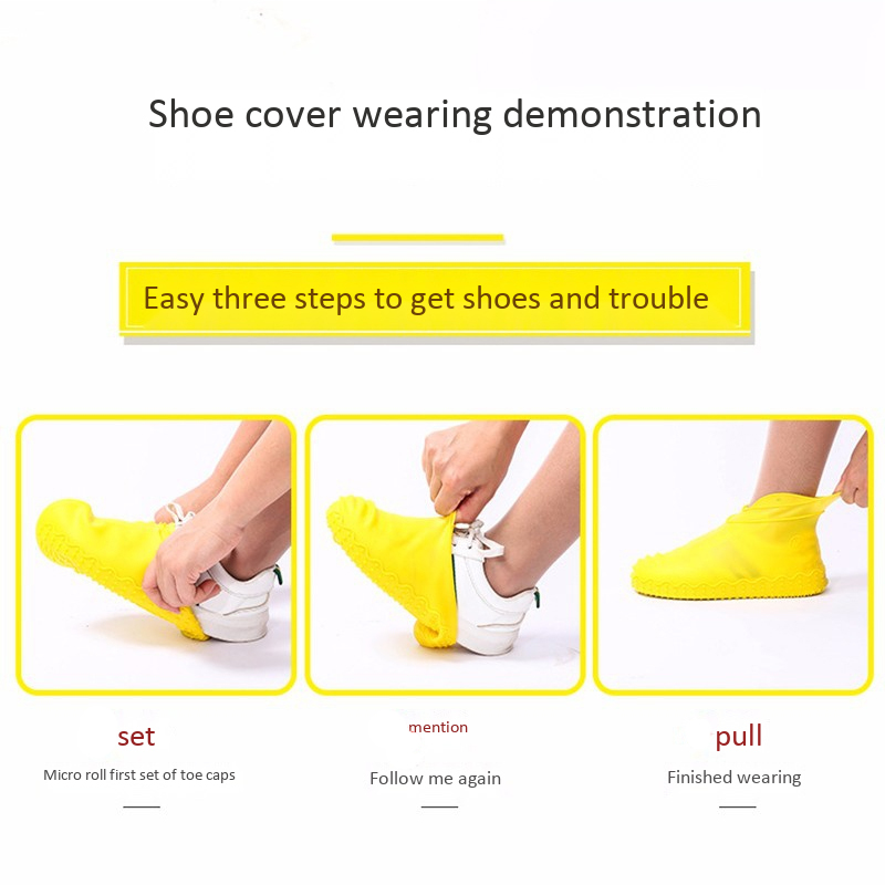 Please COD Silicone Waterproof Shoe Cover Non-Slip Rain Boots Set ...