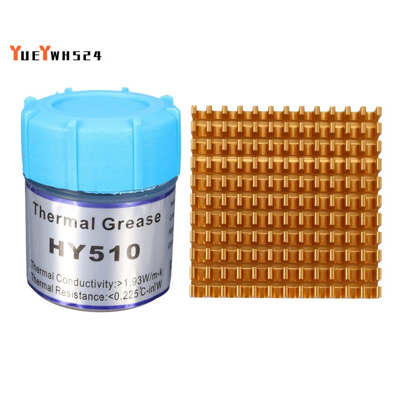 HY510 10G Grey Thermal Conductive Grease Paste & Gold Tone Aluminium ...