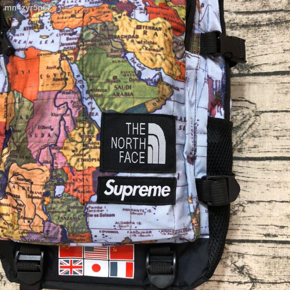 กระเป๋าแล็ปท็อป﹍Supreme joint tnf map printing schoolbag men and women ...