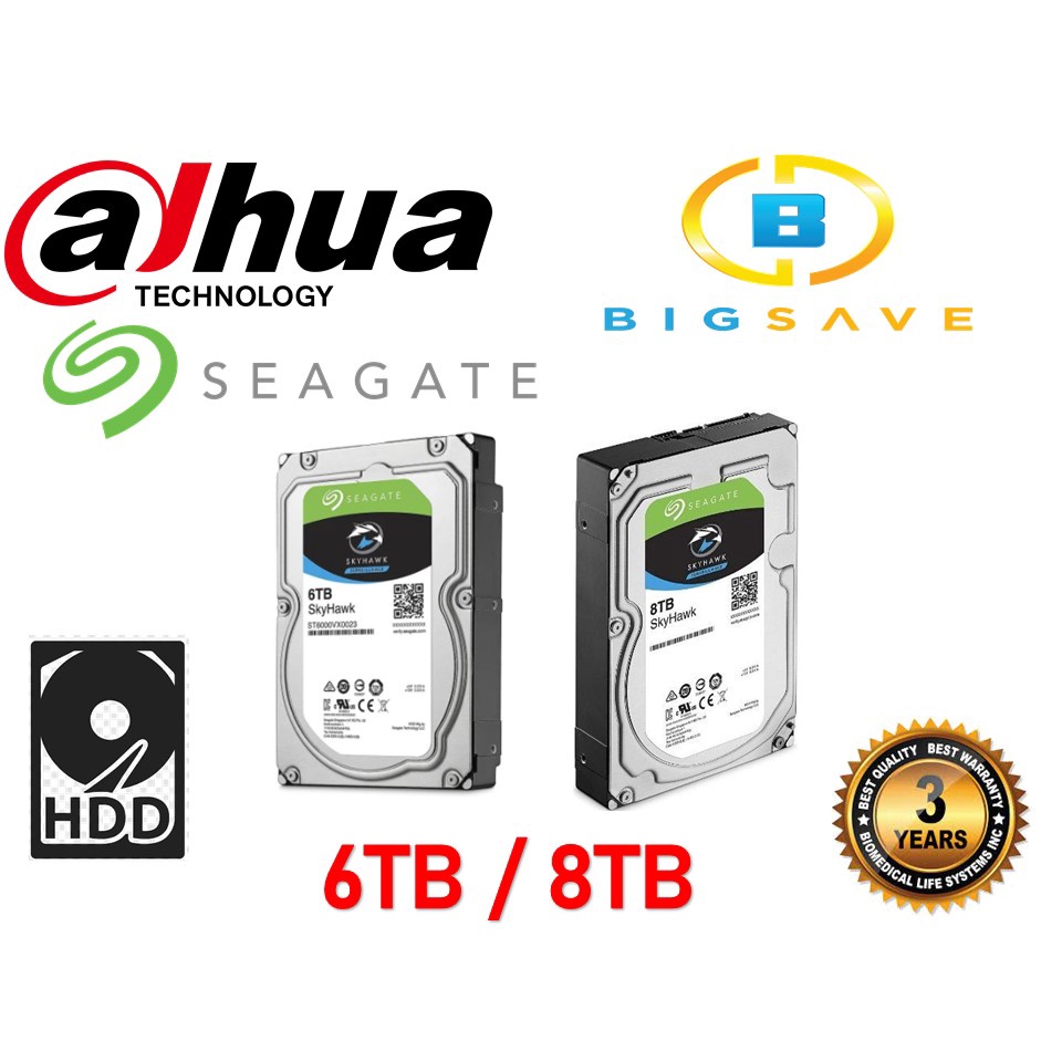 SEAGATE SKYHAWK HARD DISK 6TB 8TB SURVEILLANCE HDD INTERNAL HARD DISK ...