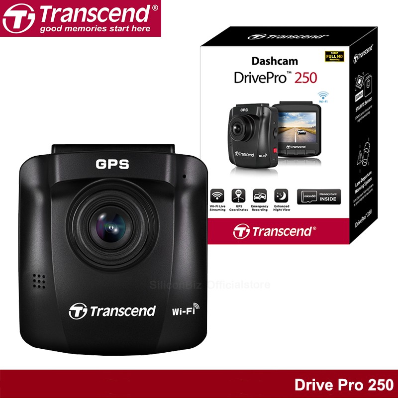 Transcend DrivePro 250 (DP250) Wi-Fi + GPS + Memory MicroSD Card 32GB ...
