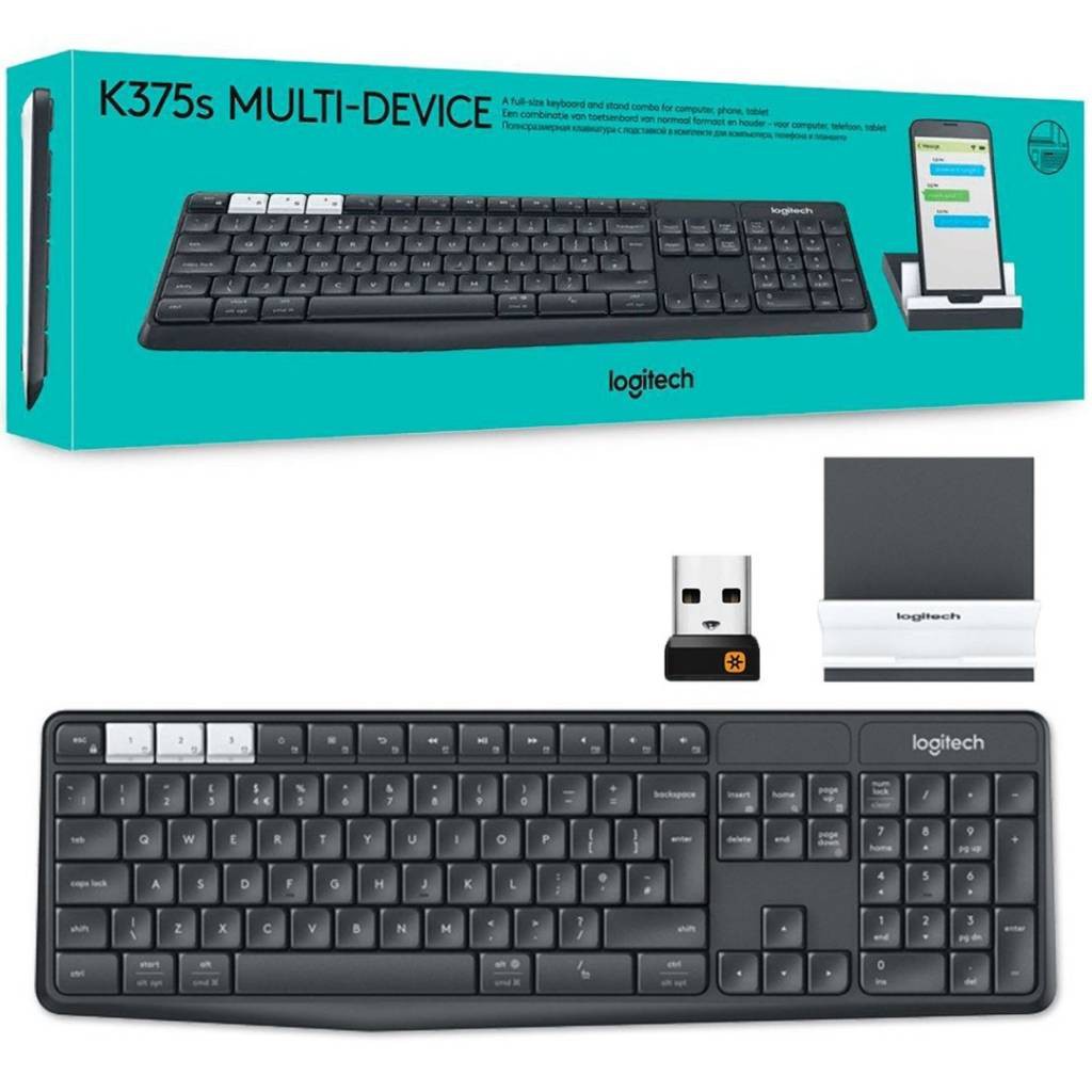 Logitech K375s Multi-Device Keyboard คีย์บอร์ดไร้สาย 2 ระบบ USB WirelessBluetooth แป้นพิมพ์ไทย ...
