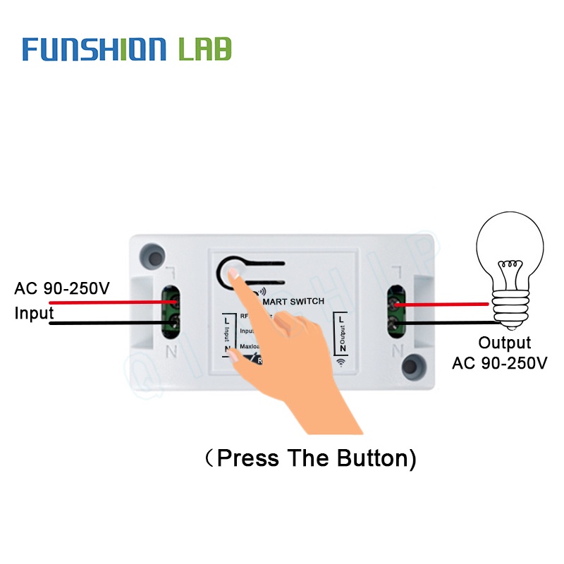 FUNSHION 433mhz Universal Wireless Remote Control Switch AC 85V 110V ...
