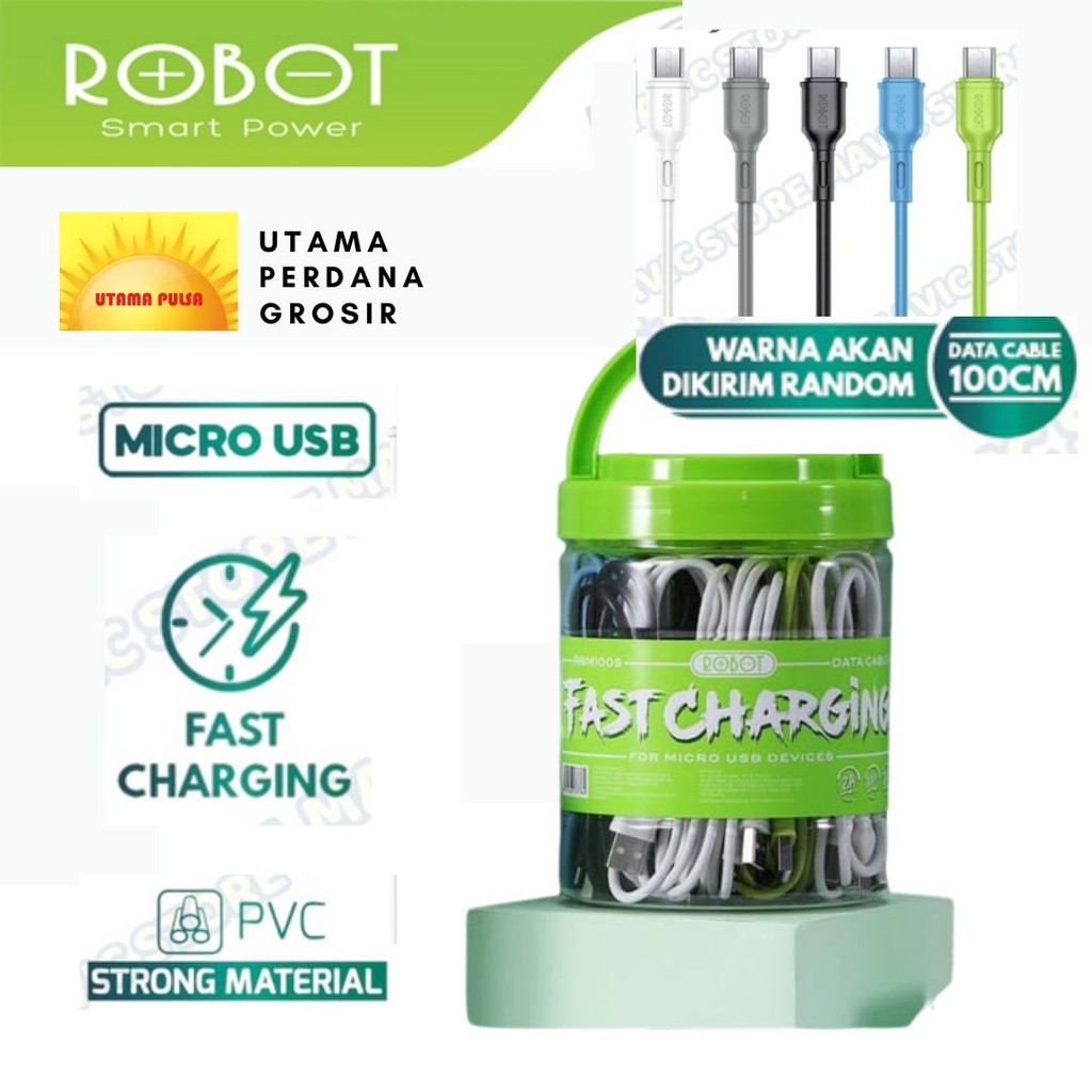 สายเคเบิ้ลหุ่นยนต์ข้อมูล Rbm 100 S Micro Usb สําหรับ Android 2a 1 เมตร ...