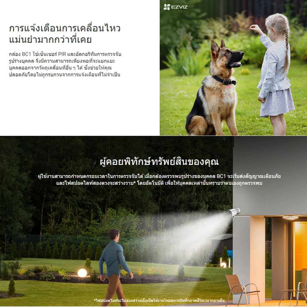ไร้สาย 100 Ezviz รุ่น BC1-B1 Battery Camera Base Station กล้องวงจรปิด ...