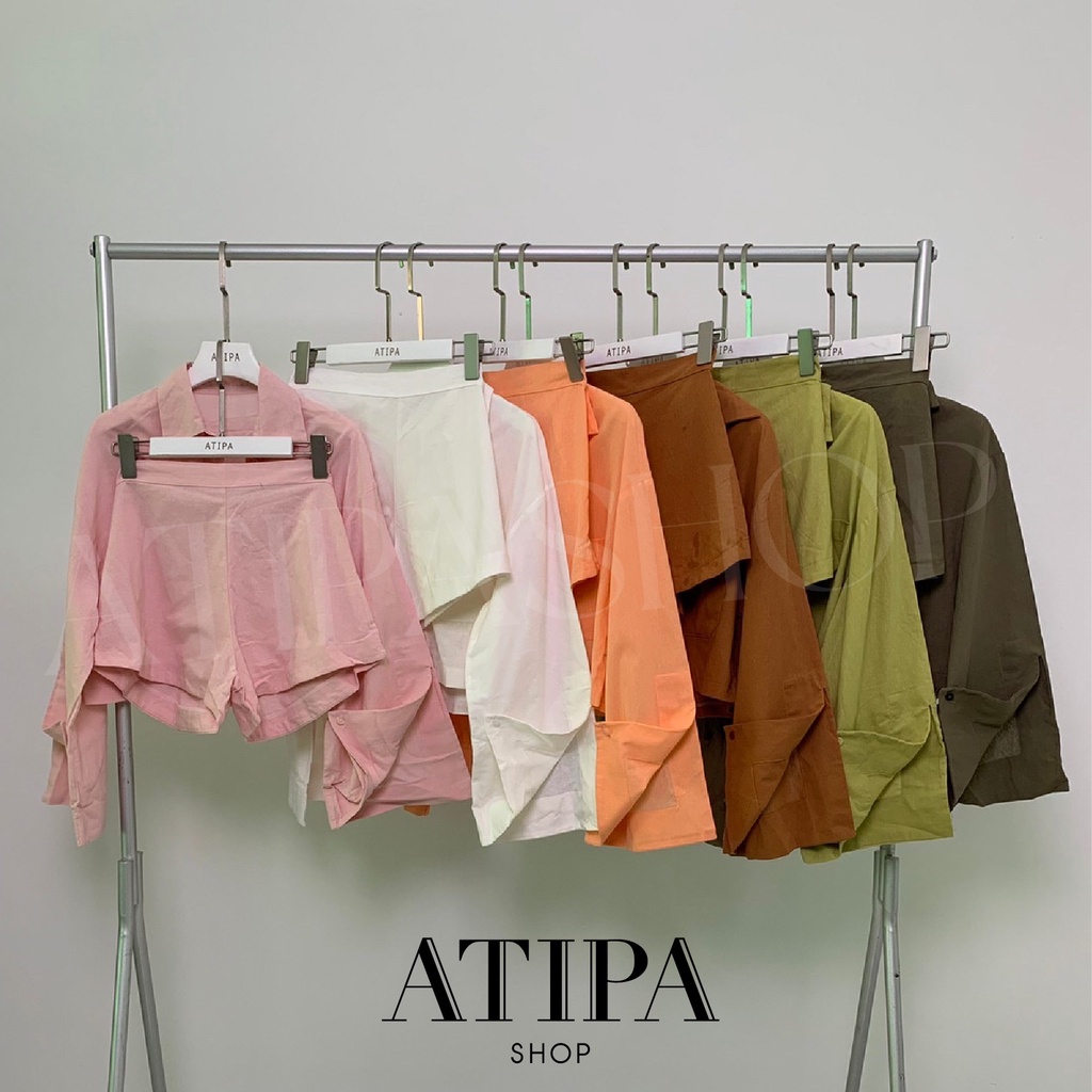 Atipashop - SET MINIMAL SHIRT เซ็ท 2 ชิ้น เสื้อเชิ๊ต กางเกงขาสั้น มี ...