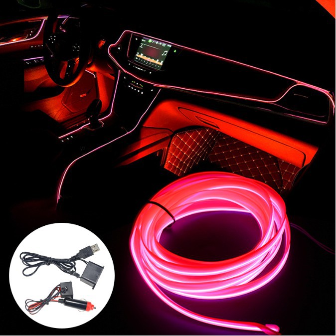 ஐ♧1/2/3/5m car interior lighting neon light EL wire rope tube ...