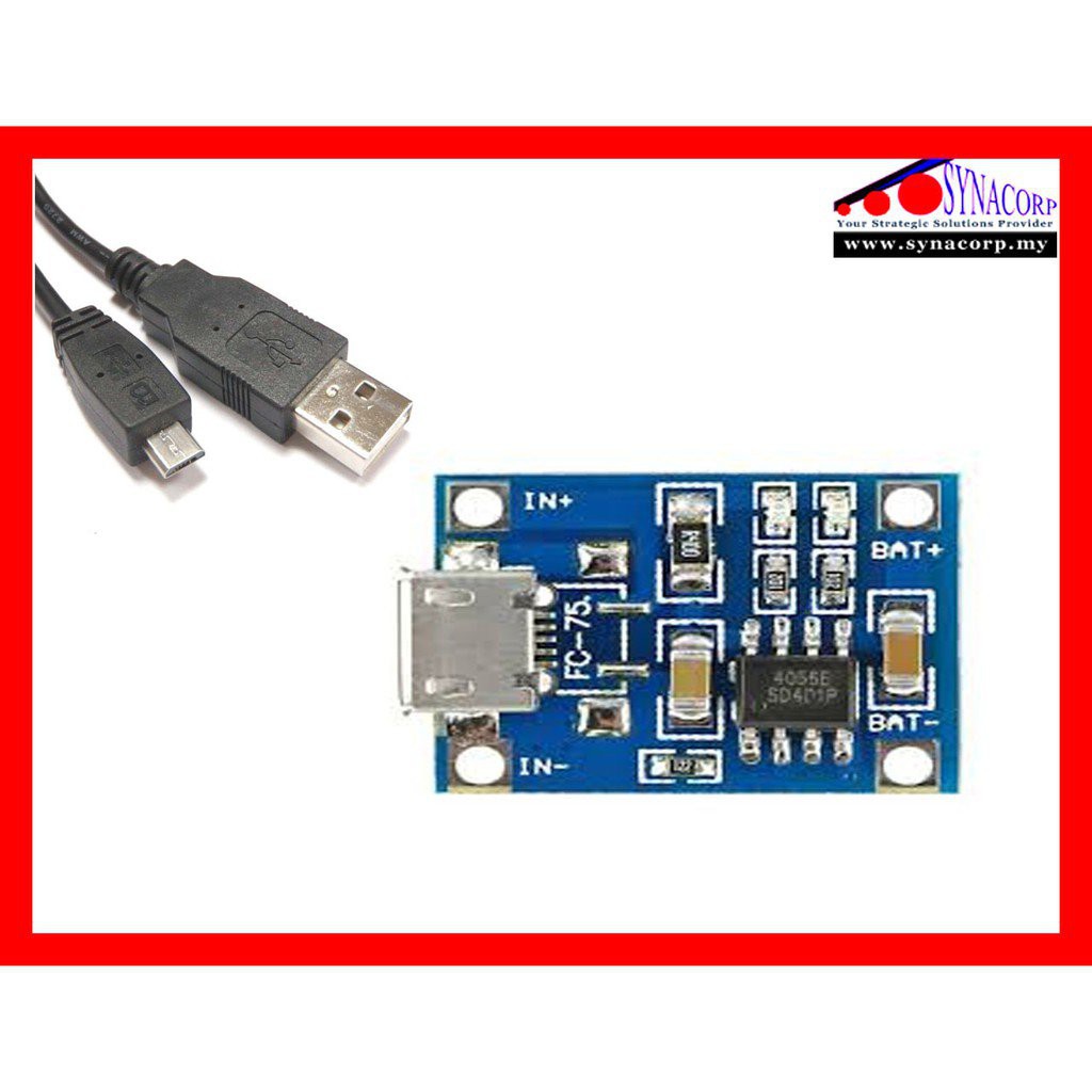 RV8V TP4056 5V 1A Micro USB Lithium Battery Charging Board for Arduino ...