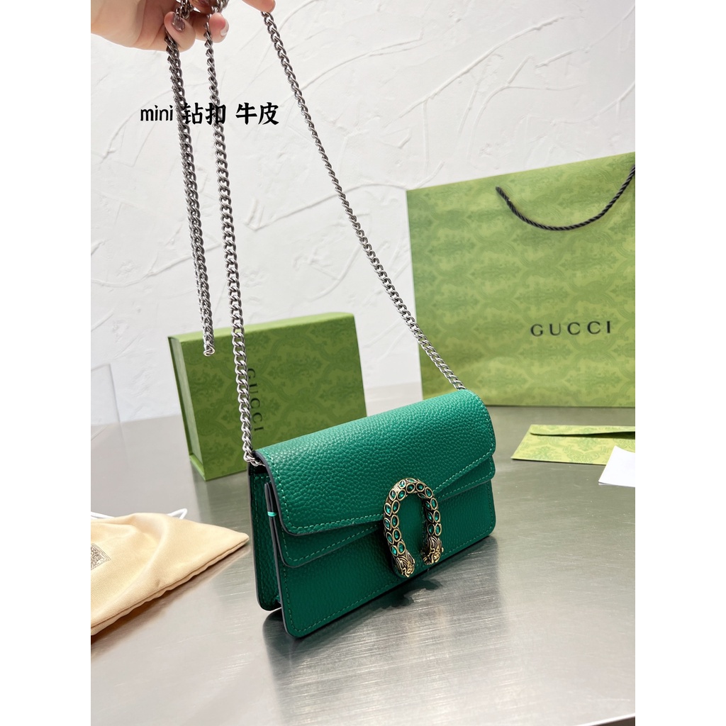 Gucci Crossbody Bag กระเป๋าสะพายโซ่ Dionysus Leather Mini Dionysus Bag ...