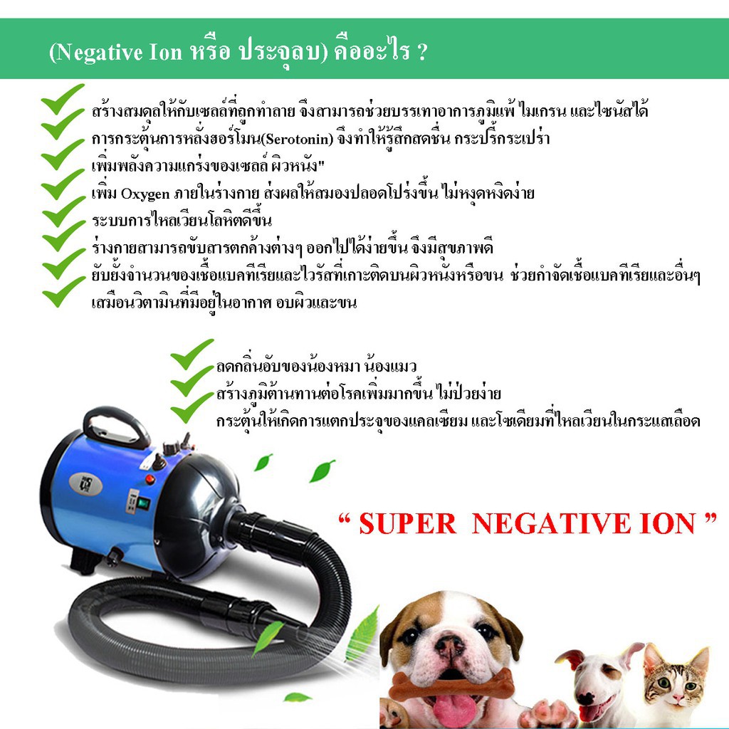 ma ไดร์เป่าขน รุ่น SUPER NEGATIVE ION ตัวเครื่องภาษาอังกฤษคู่มือภาษาไทย ...